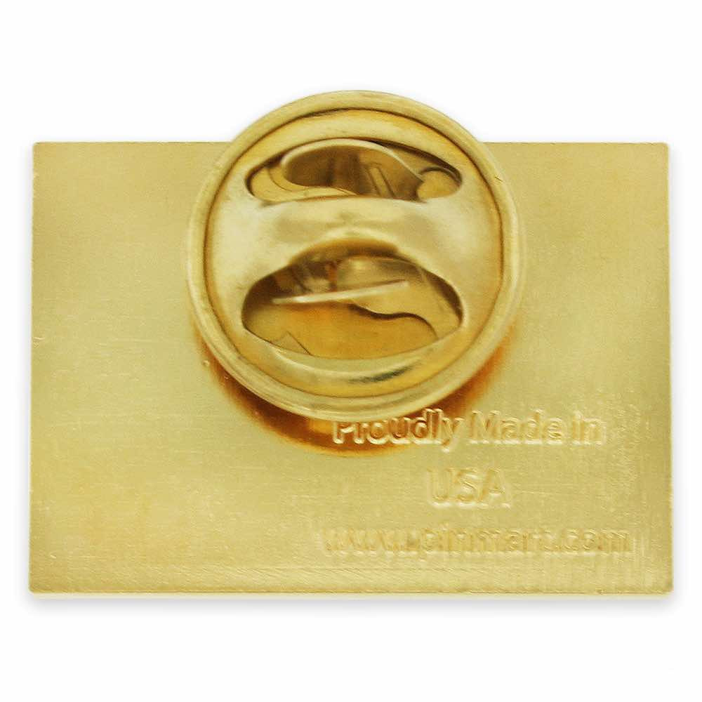 Rectangle American Flag Gold Pin - Made in the USA | PinMart