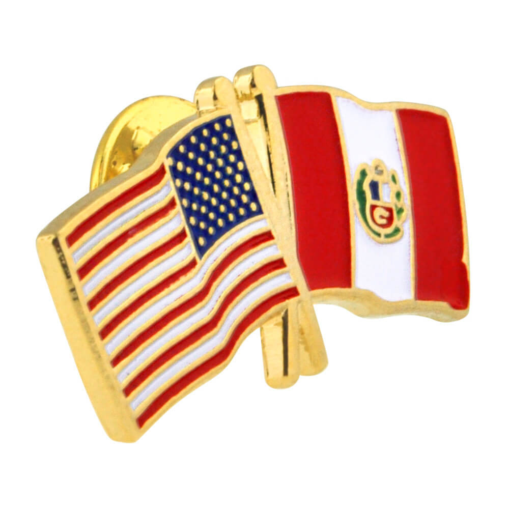 USA and Peru Flag Pin | PinMart