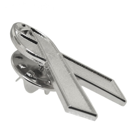 Silver Ribbon Lapel Pin | PinMart