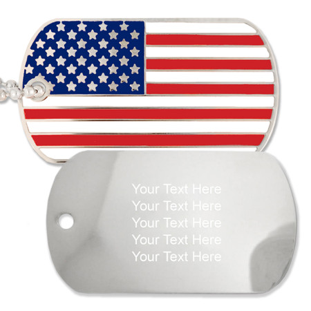 American Flag Dog Tag Engravable | PinMart