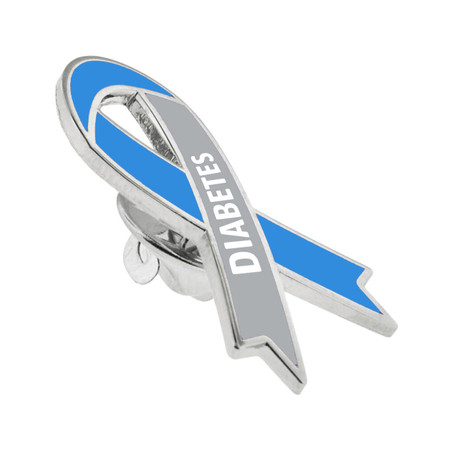 Blue And Grey Diabetes Awareness Ribbon Pin | PinMart