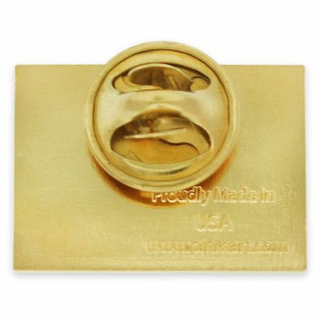 Rectangle American Flag Gold Pin - Made in the USA | PinMart