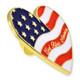 Heart Shaped Flag Pin | PinMart