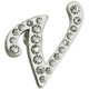 Rhinestone Letter V Pin | PinMart