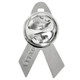 Silver Ribbon Lapel Pin | PinMart