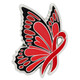 Red Ribbon Butterfly Pin - PinMart