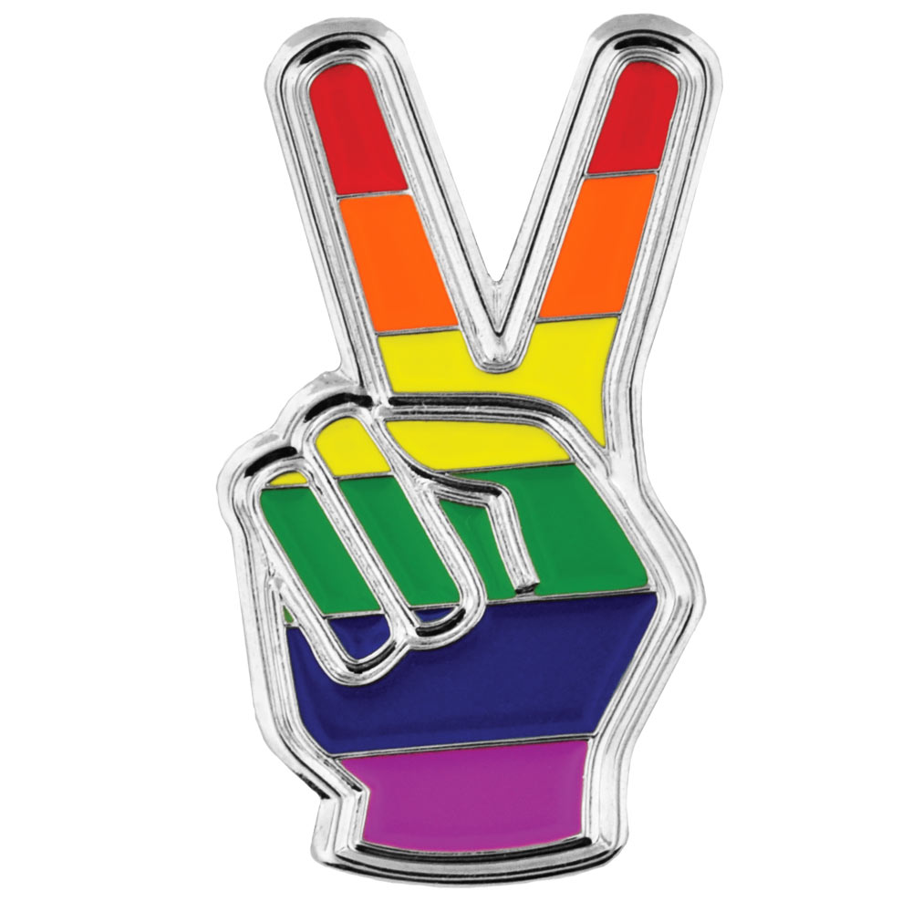 Gay Pride Peace Finger Sign | PinMart
