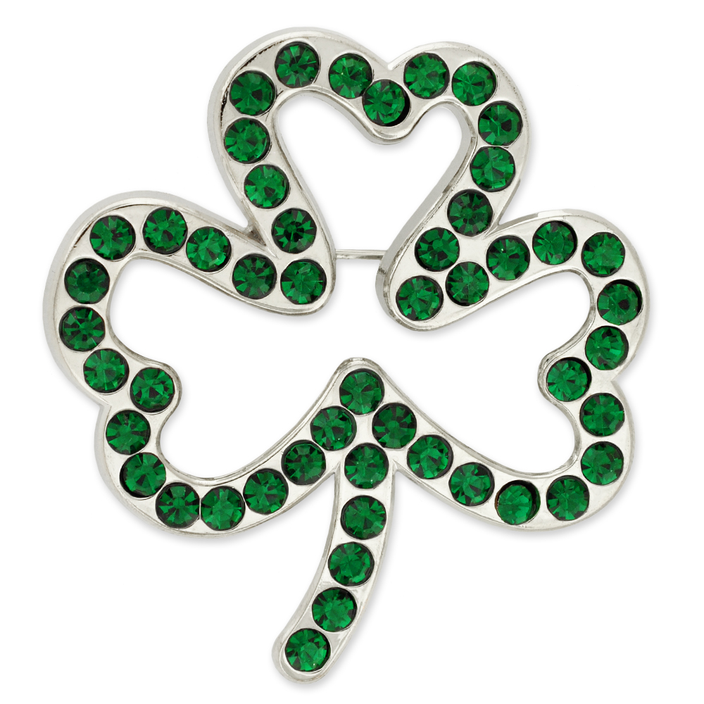 Rhinestone Shamrock Pin | PinMart