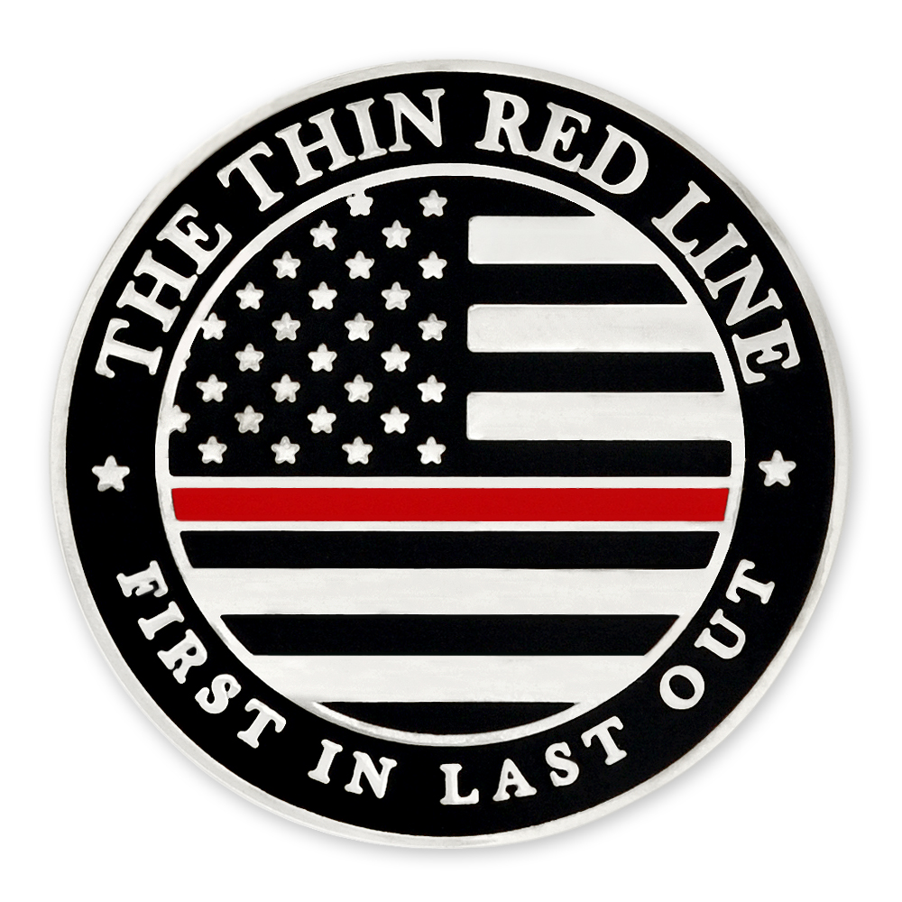 Thin Red Line Lapel Pin - PinMart