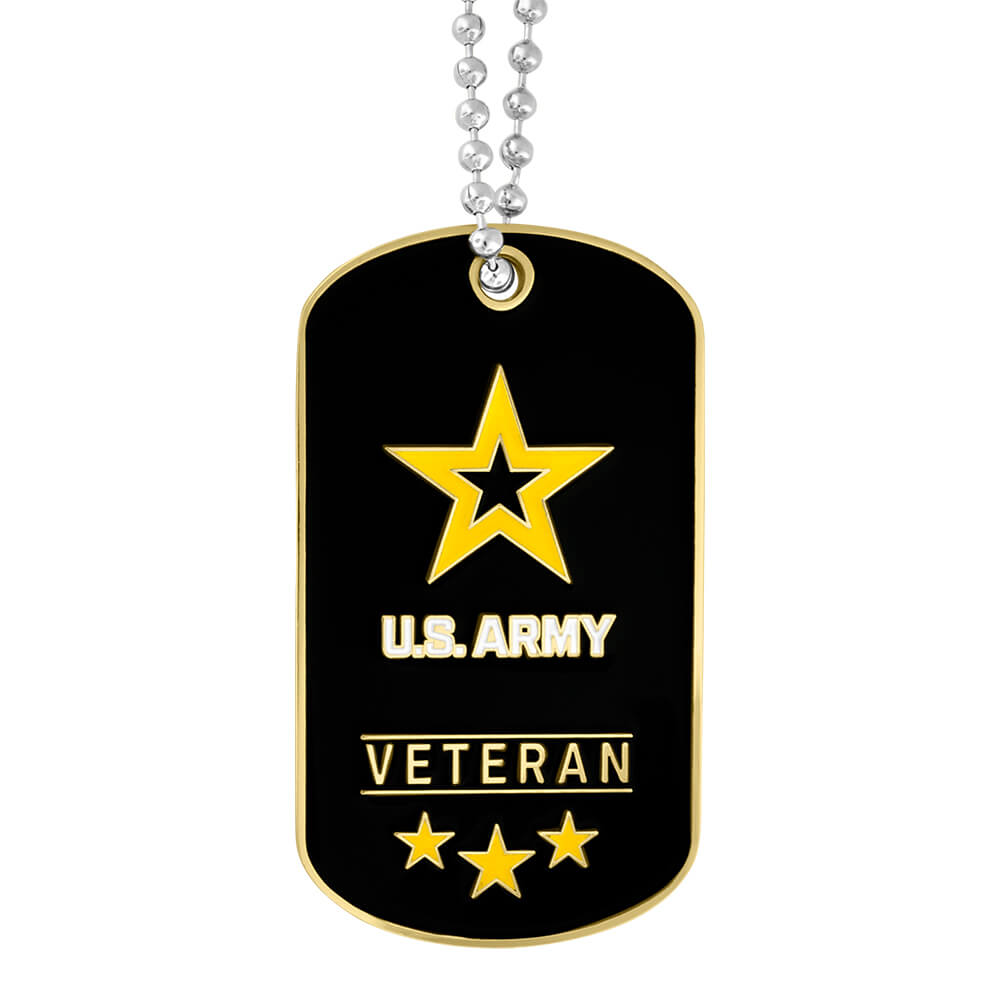 Licensed Engravable U.S. Army Veteran Dog Tag | PinMart