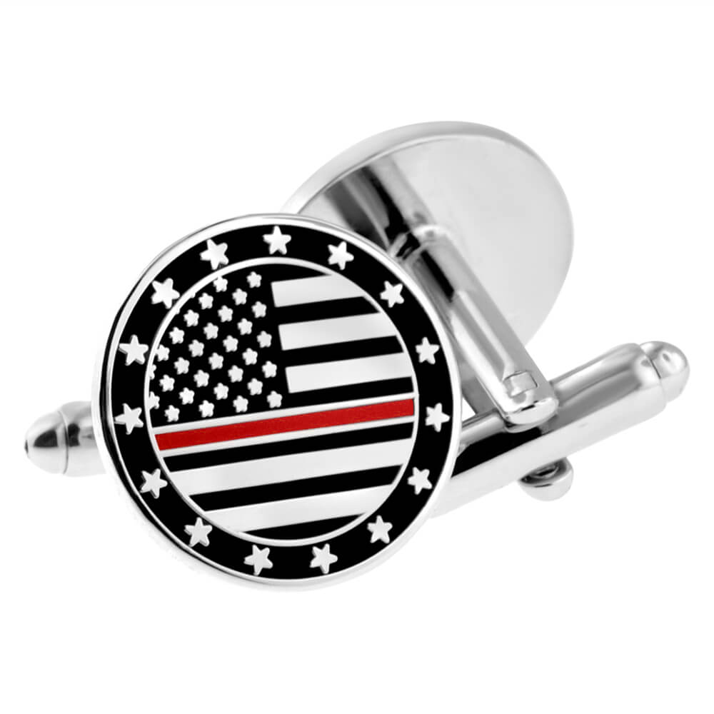 Thin Red Line Cufflink Set PinMart