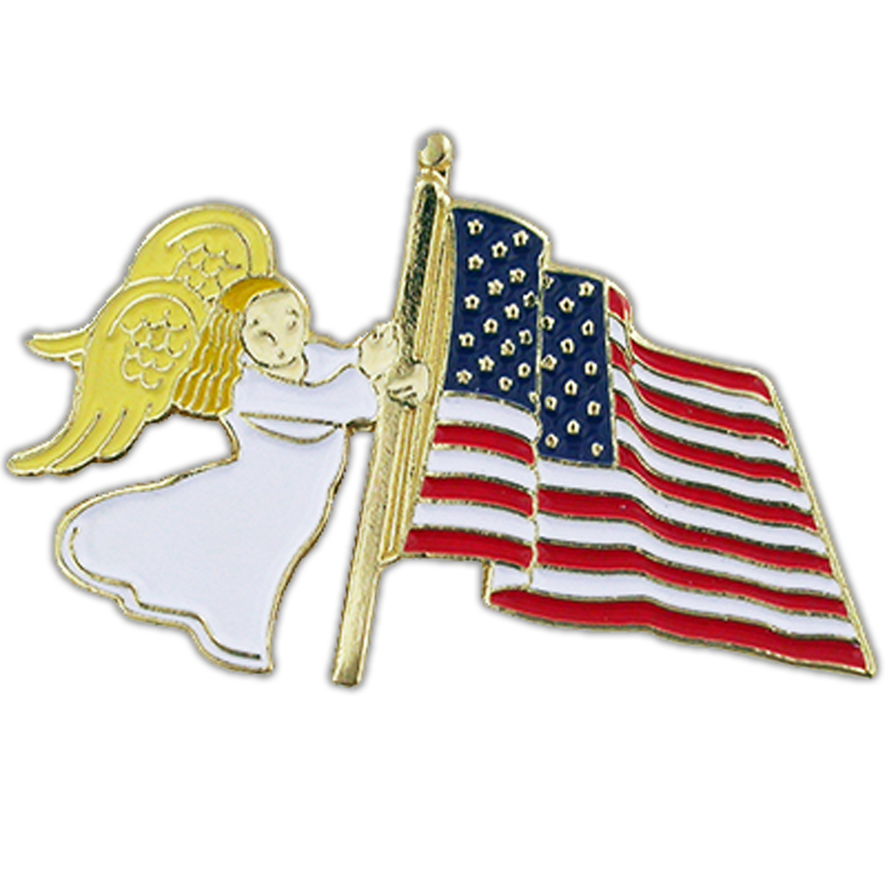 US Flag Angel Pin | PinMart