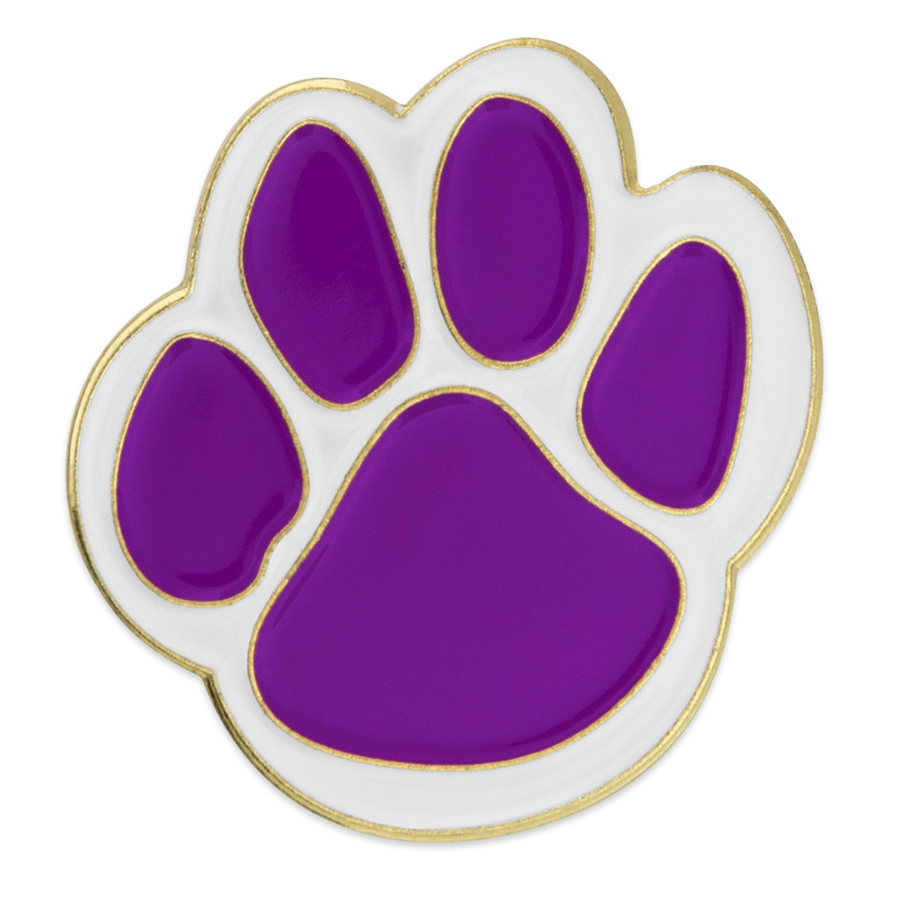 Paw Pin - Purple and White | PinMart