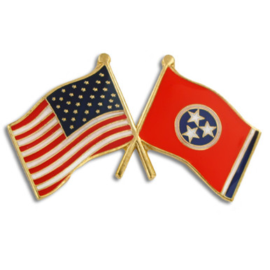 Tennessee and USA Crossed Flag Pin | PinMart