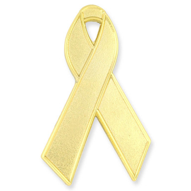 Gold Ribbon Pin | PinMart