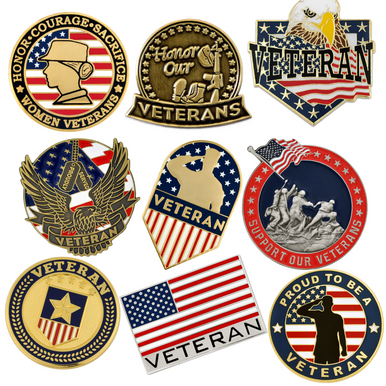 Patriotic Military American Veteran Pins - 9 pc set | PinMart