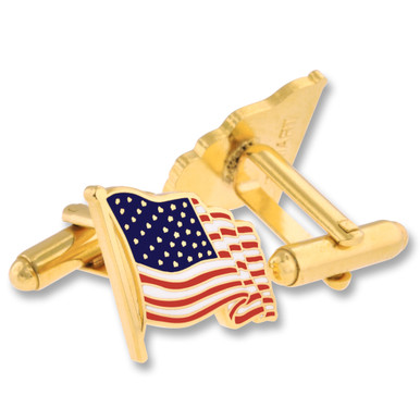 Waving American Flag Cufflink Set - PInMart