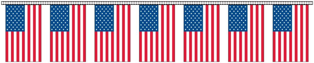 American Flag Streamers - 100' - Plastic