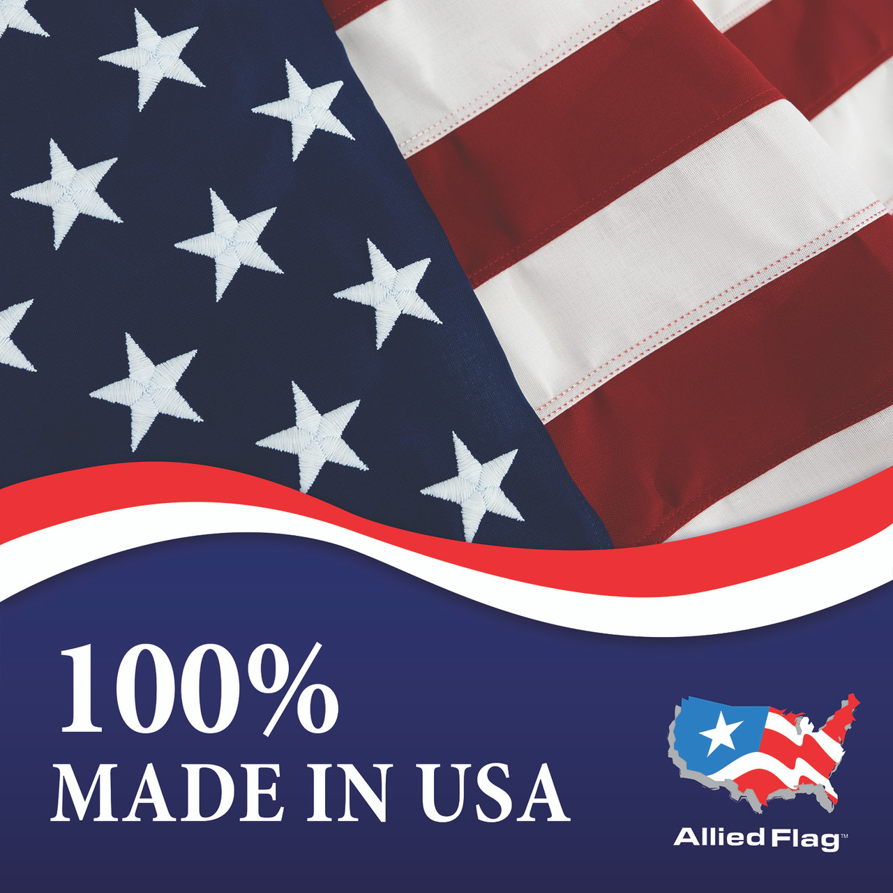 U.S. Flag - 3' x 5' Embroidered Polyester - Allied Flag Wholesale Store