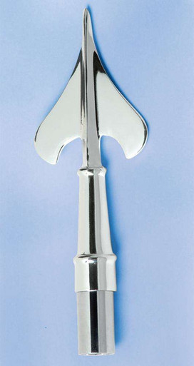 Chrome Plated Army Guidon Spear Indoor Flag Pole Ornament