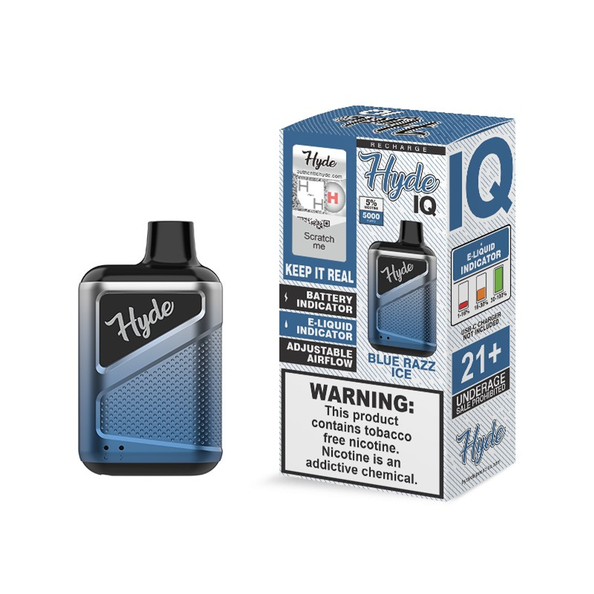 Hyde IQ Recharge Disposable Vape (5%, 5000 Puffs) - EightCig Hyde IQ Recharge Disposable Vape (5%, 5000 Puffs) - EightCig