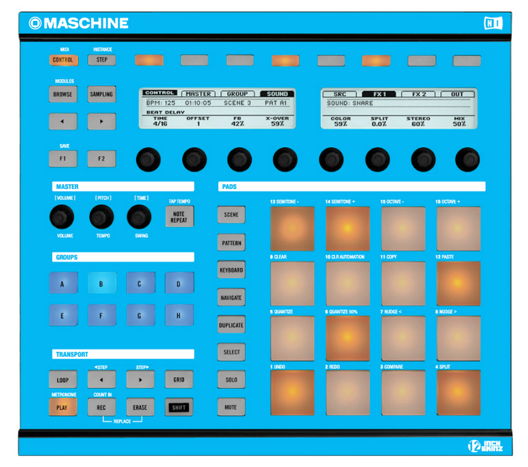 Native Instruments Maschine MK1 / MK2 Faceplate Skin - Any Color ...