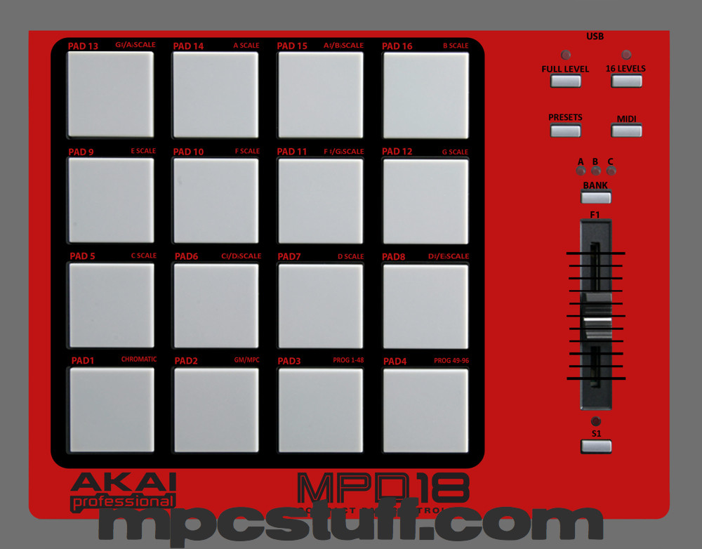 Akai MPD18 Color Faceplate Skin - Choose Color