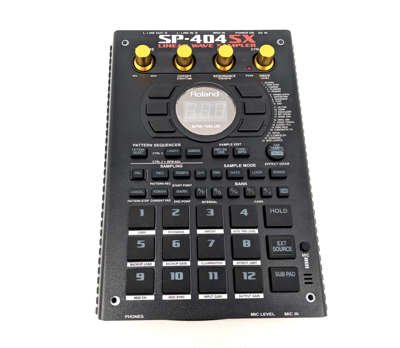 Roland SP-404SX - Custom Unit w/ Billet Knobs , Color Thick Pads and Skin