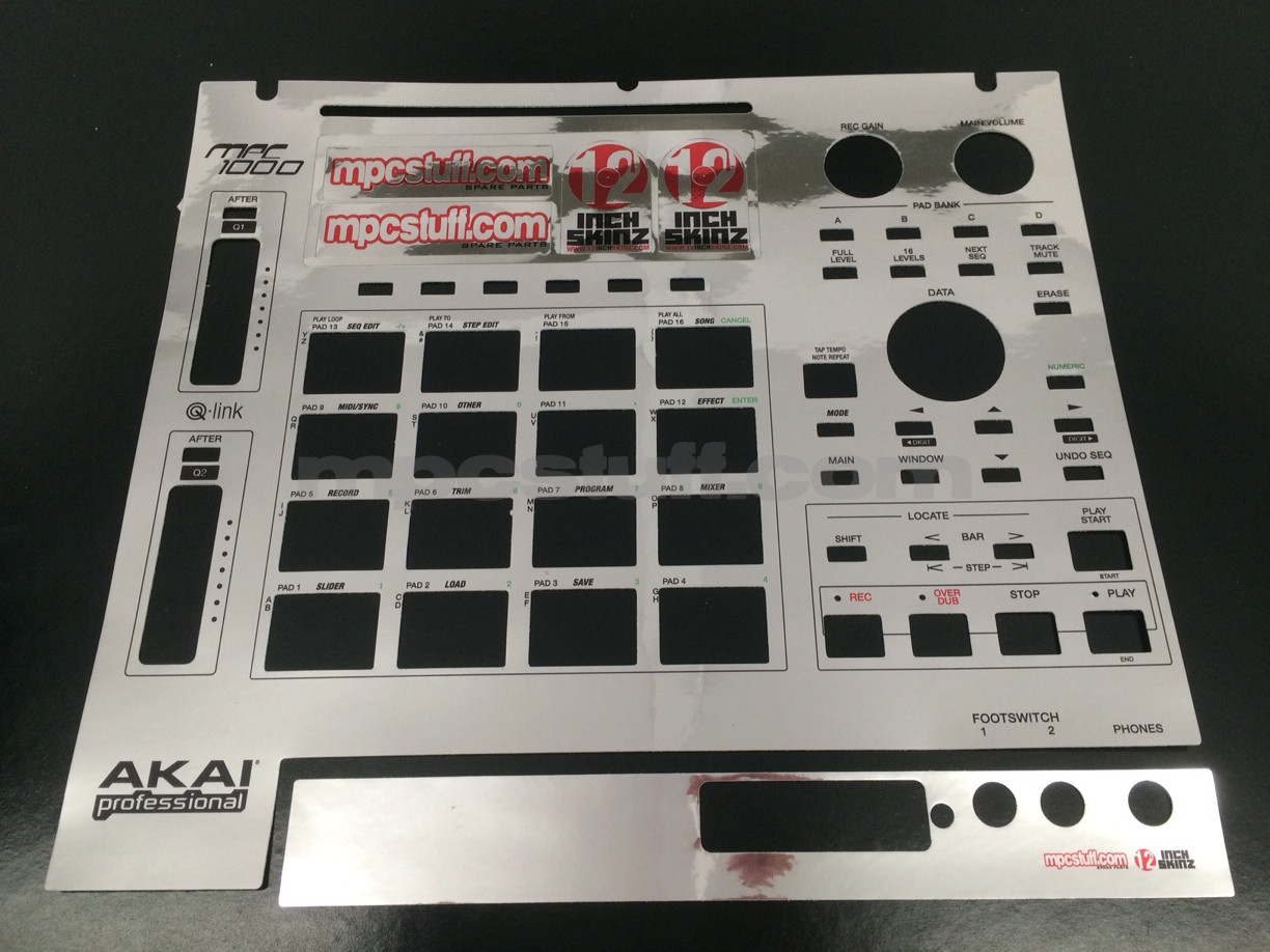 Akai MPC 1000 Faceplate Skin - Brushed Silver or Chrome - MPCstuff ...