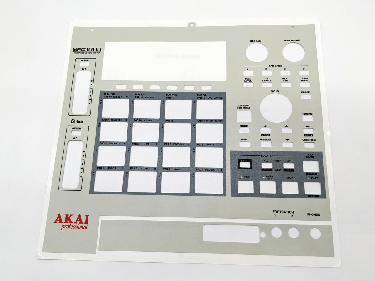 Akai MPC 1000 Classic 2000 / XL Style Faceplate Skin ( Cream Color )