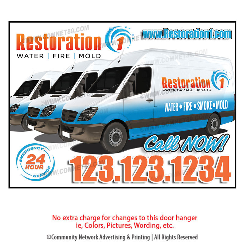 Restoration 1 Storm Damage Yard Sign | 24 Hour Turnaround