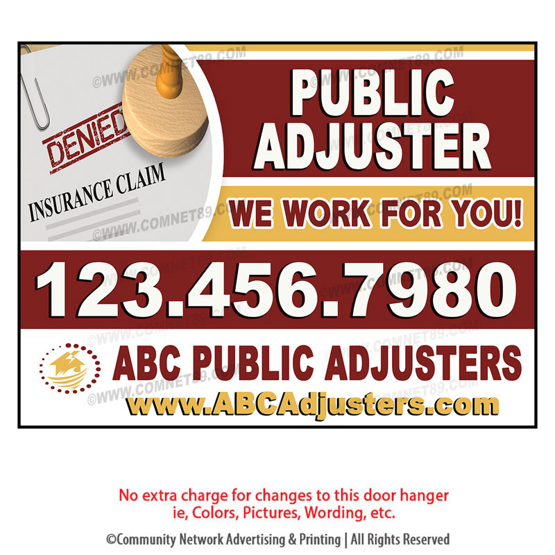 Public Insurance Adjuster Yard Sign | Community Network