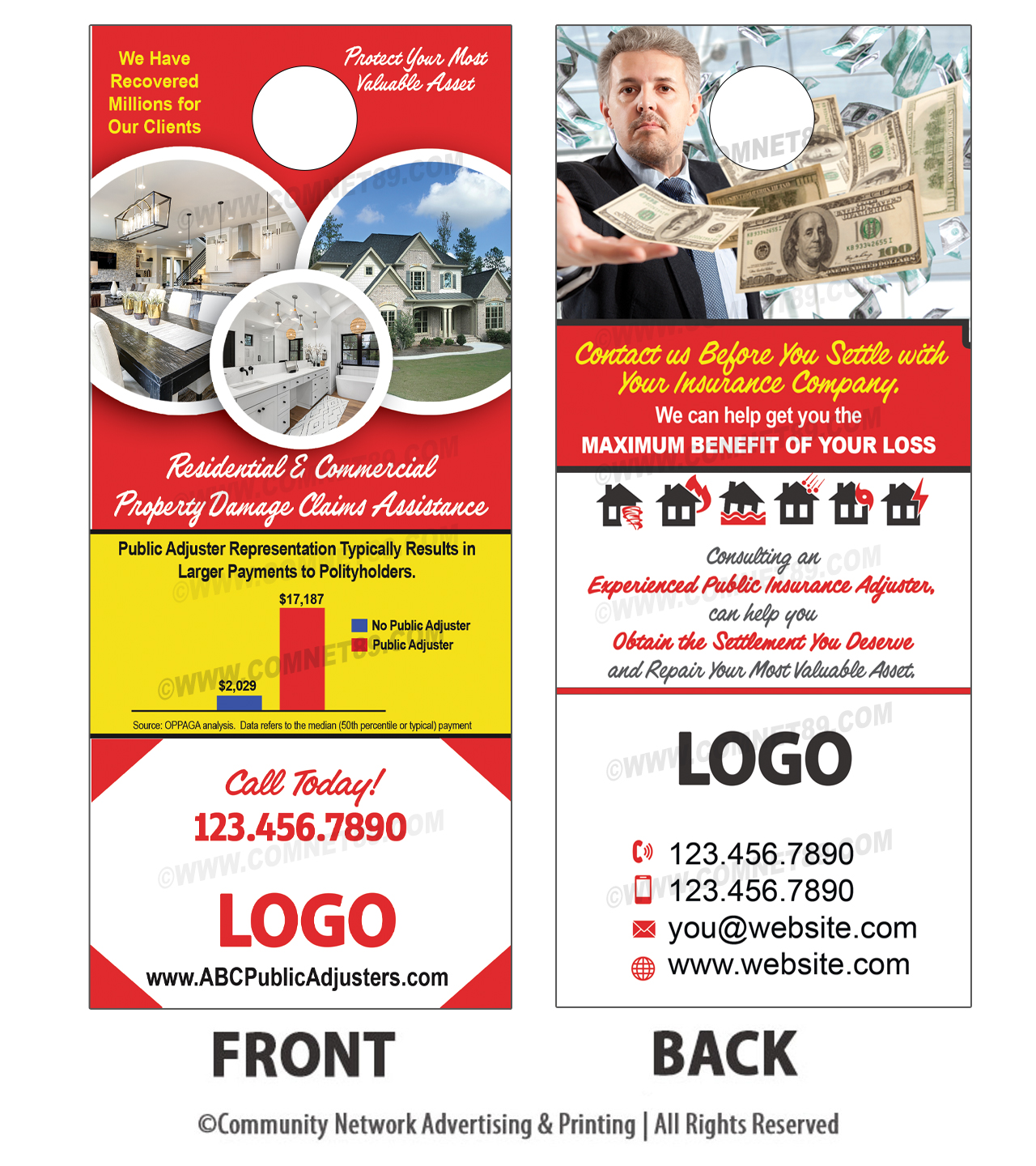 Door Hanger for Public Claims Adjuster | Property Claims