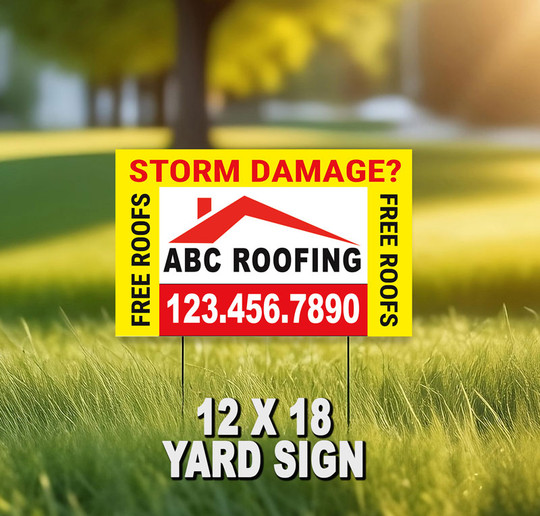 Eye-catching 12" x 18" Custom Designed Roofing Yard Sign | Free ...