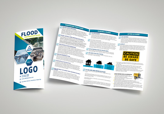 Customizable Flood Preparation Brochure | Your Company Info on Front Cover