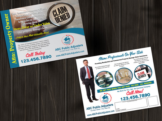 Storm Damage Postcard for Public Insurance Adjuster | Direct Mailer