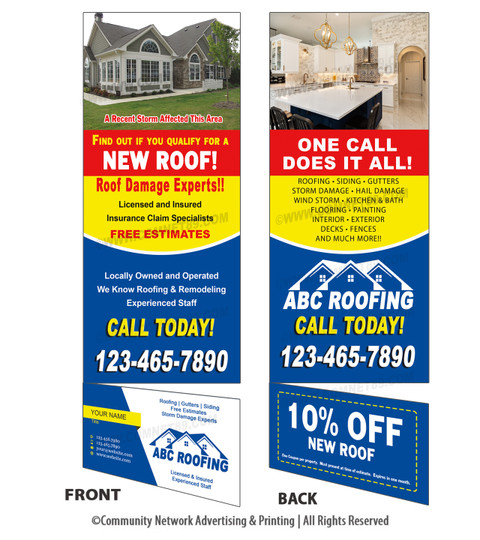 Storm Damage Roofing RIP Rack Card | Perforated Business Card