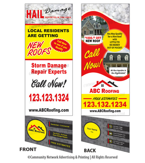 Hail Damage Roofing (RIP) Rack Card with Removable Business Card