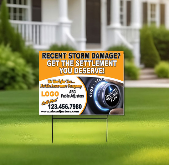 Durable Yard Sign for Public Insurance Adjuster | 4mm or 6mm Coroplast