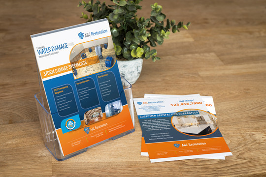 Water Damage Restoration Contractor Flyer | Storm Damage