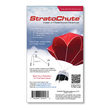 StratoChute® 24" Red Rip-Stop Nylon Parachute