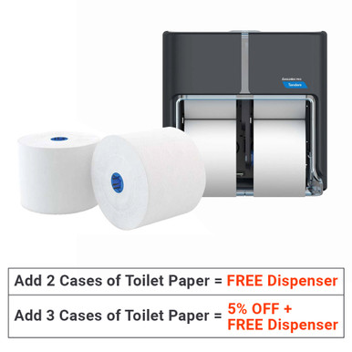 Cascades PRO Tandem 4-Roll Dispenser + High-Capacity Toilet Paper