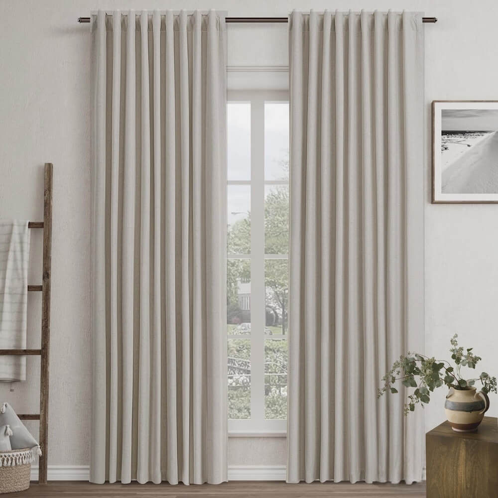 CALGARY Blockout Multiband Curtain Panel WHITE Quickfit