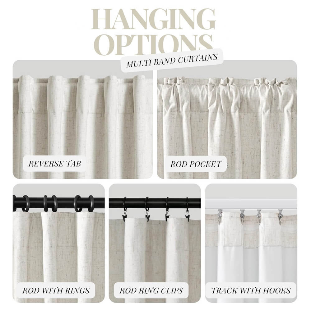 CALGARY Blockout Multiband Curtain Panel BEACH | Quickfit