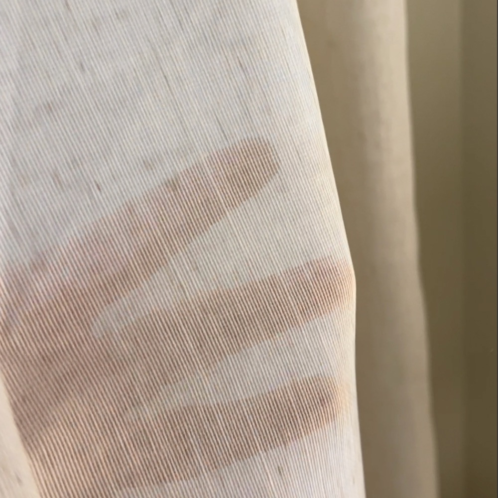 FLAX LINEN Multiband Pleated Wave Sheer Linen Curtain Panel
