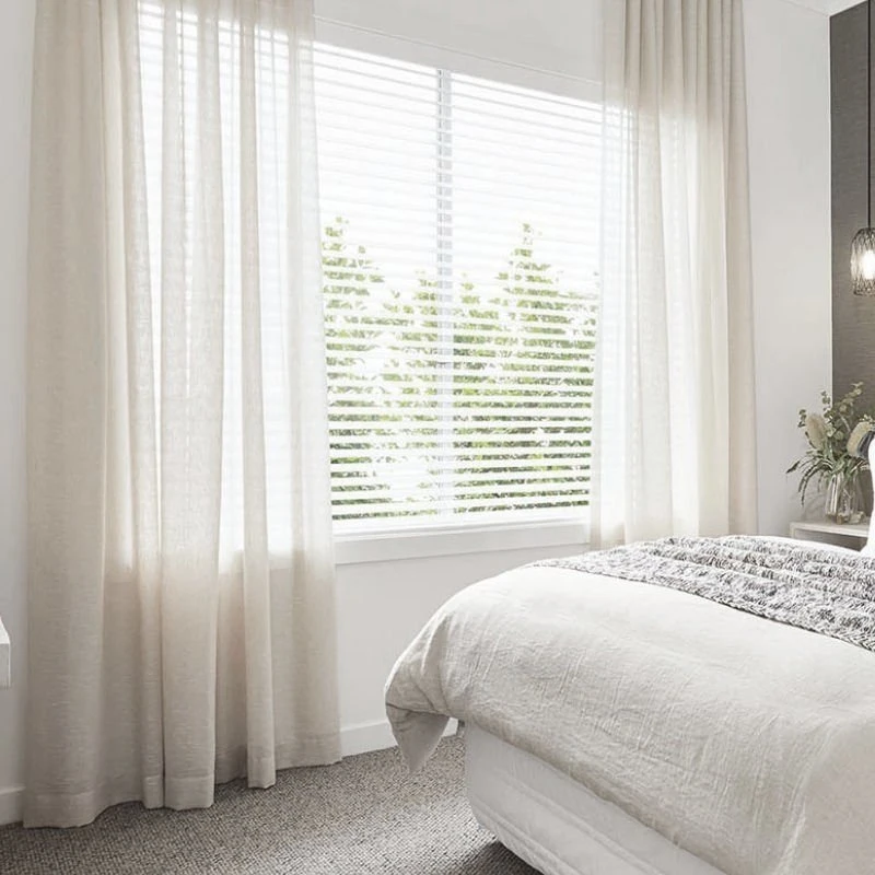 FLAX Linen Multiband Curtain Panel WHITE | Quickfit