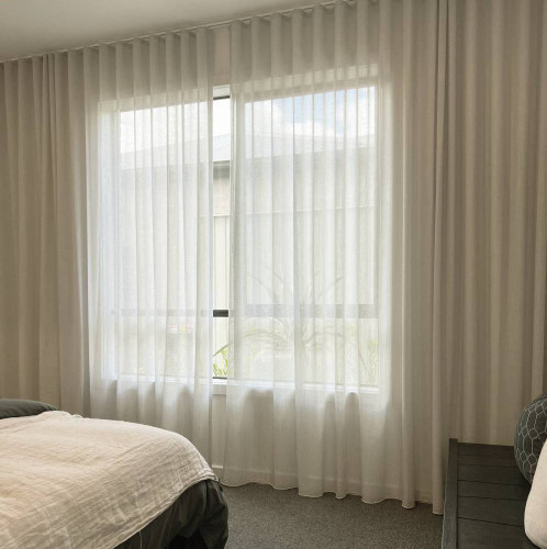 BOYD S-Fold Sheer Curtains and Track Set WHITE