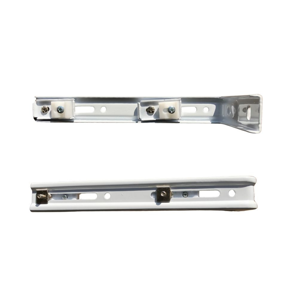 S-Fold Double Curtain Track Bracket White