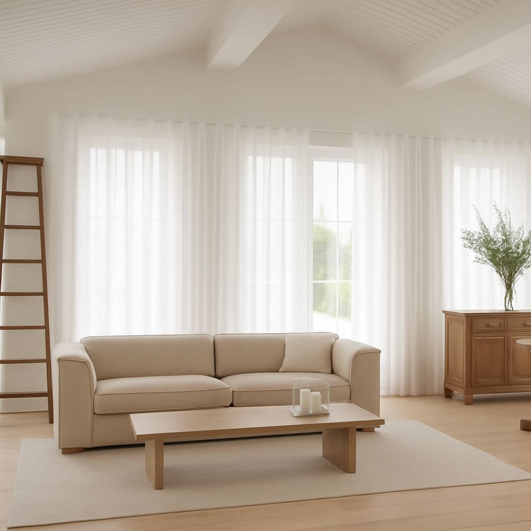 CAPRI Sheer Custom Made Curtains WHITE