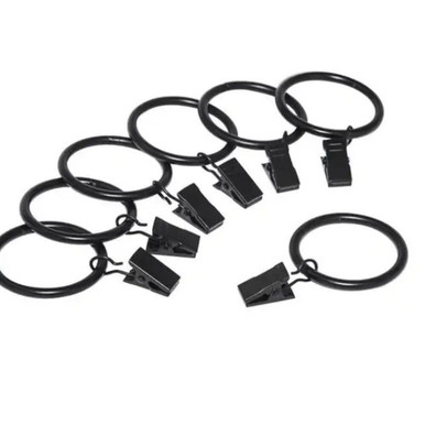 Smart Drape 45mm Curtain Ring Clips 10 Pieces Matt Black